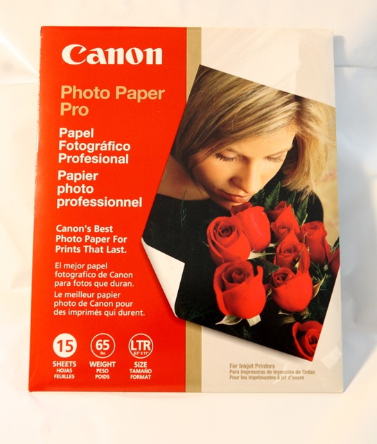 Canon Photo Paper Pro - 15 Sheets 65 LB 8.5 X 11 Size for Ink Jet ...