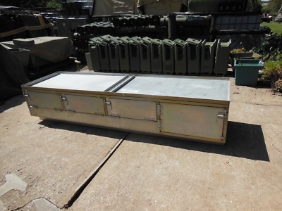 MILITARY SURPLUS US ARMY FIELD KITCHEN CABINET ALUMINUM BASE 4 CABINET ...