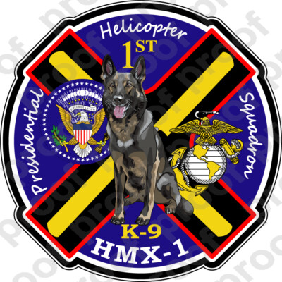 STICKER USMC HMX 1 Presidential K9 ooo USMC Lisc No 20187 | eBay