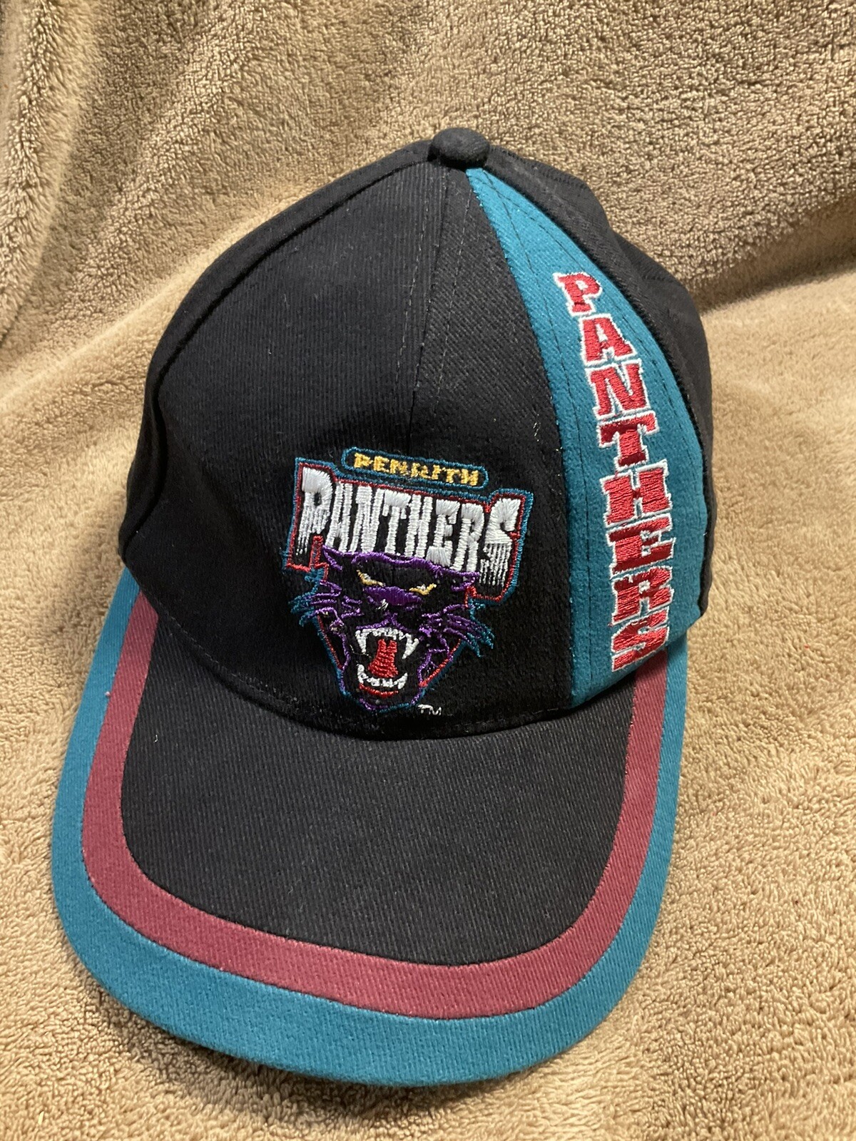 Penrith Panthers Hat Cap Football NRL Adjustable Blac… - Gem