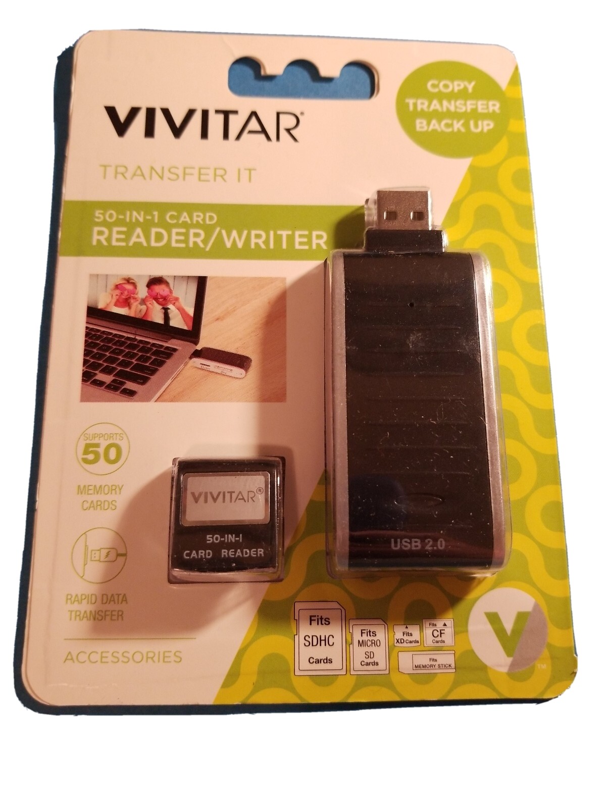 Vivitar 50-IN-1 Card Reader/Writer. Rapid Data Transfer Supports 50 ...