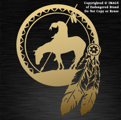 - Native American End Of The Trail Dream Catcher Indian Warrior Decal ...