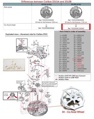 CO-AXIAL WHEEL FOR OMEGA 2210.50 SEAMASTER PLANET OCEAN / PARTS : 2500C ...