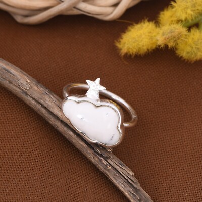 Cloud Shape Dendrite With Star Ring in 925 Silver Jewelry For Christmas ...