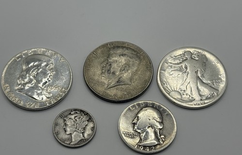 Silver Coin Starter Set , 1.3382 Troy Oz SILVER , Franklin,Kennedy ...