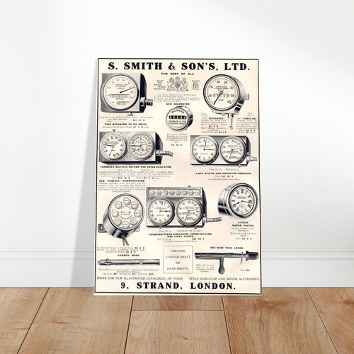 Vintage Clock Advertisement Poster - Classic Timepiece Collection Print ...