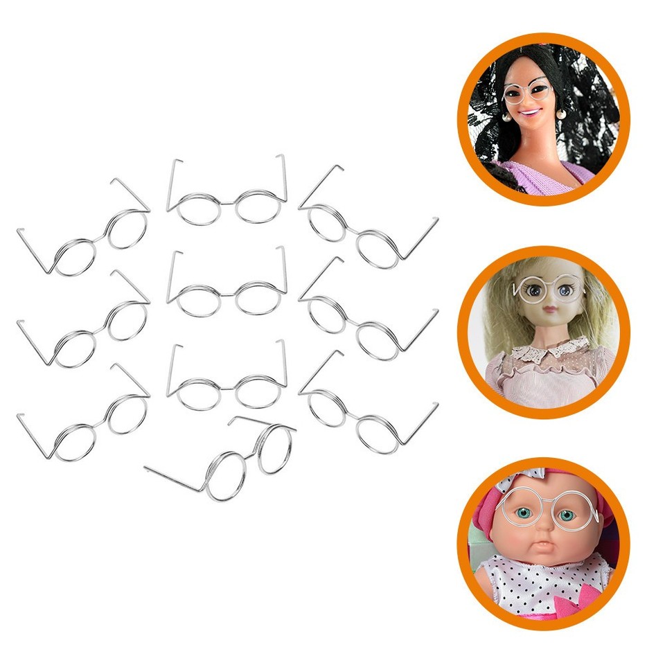 20 Pcs Mini Doll Eyeglasses Frame Metal Wire Rim Glasses for Dress Up ...