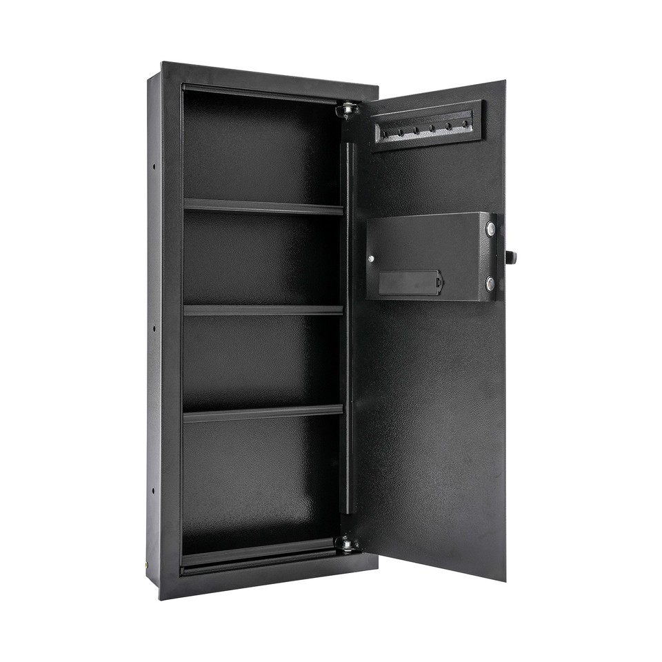 31.5" Tall Wall Safe Wall-mounted Safe with Keys Black Hidden Wall Safe ...