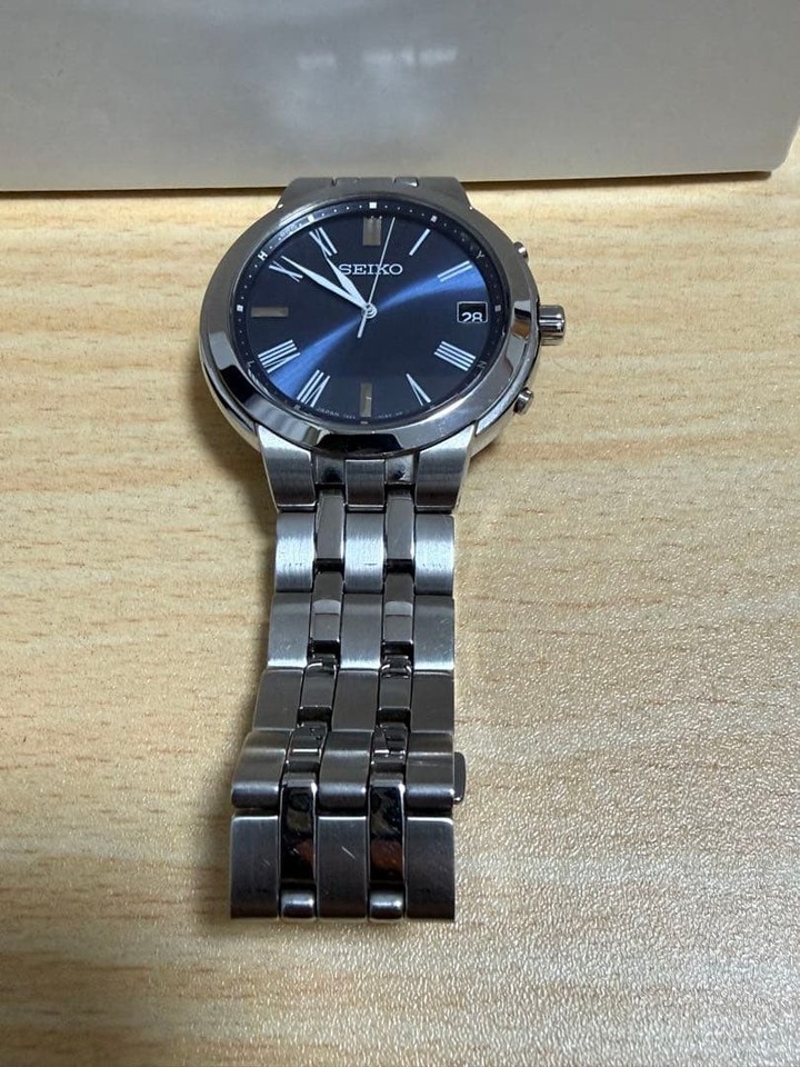 SEIKO Blue Dial Radio Controlled Watch Stainless Steel Band Date ...