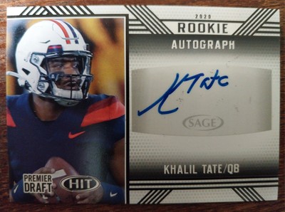 2020 Sage Hit - Rookie Autographs #A86 Khalil Tate (AU, RC) | eBay