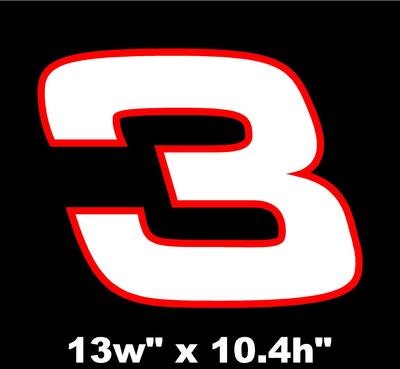 Dale Earnhardt Sr #3 Decal 13" Vinyl Decal Sticker Car Racing Nascar ...