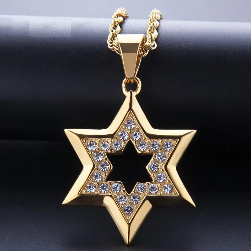 Beautiful Star Of David Pendant, Shiny Hexagram Pendant Necklace | eBay