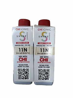 LOT OF 2 Chi Ionic Shine Liquid Hair Color (3 oz) - 11N Extra Light ...