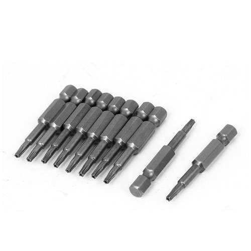 10pcs 50mm Long 1/4" Hex Shank 5 Point Star Screwdrivers Bits TS10 ...