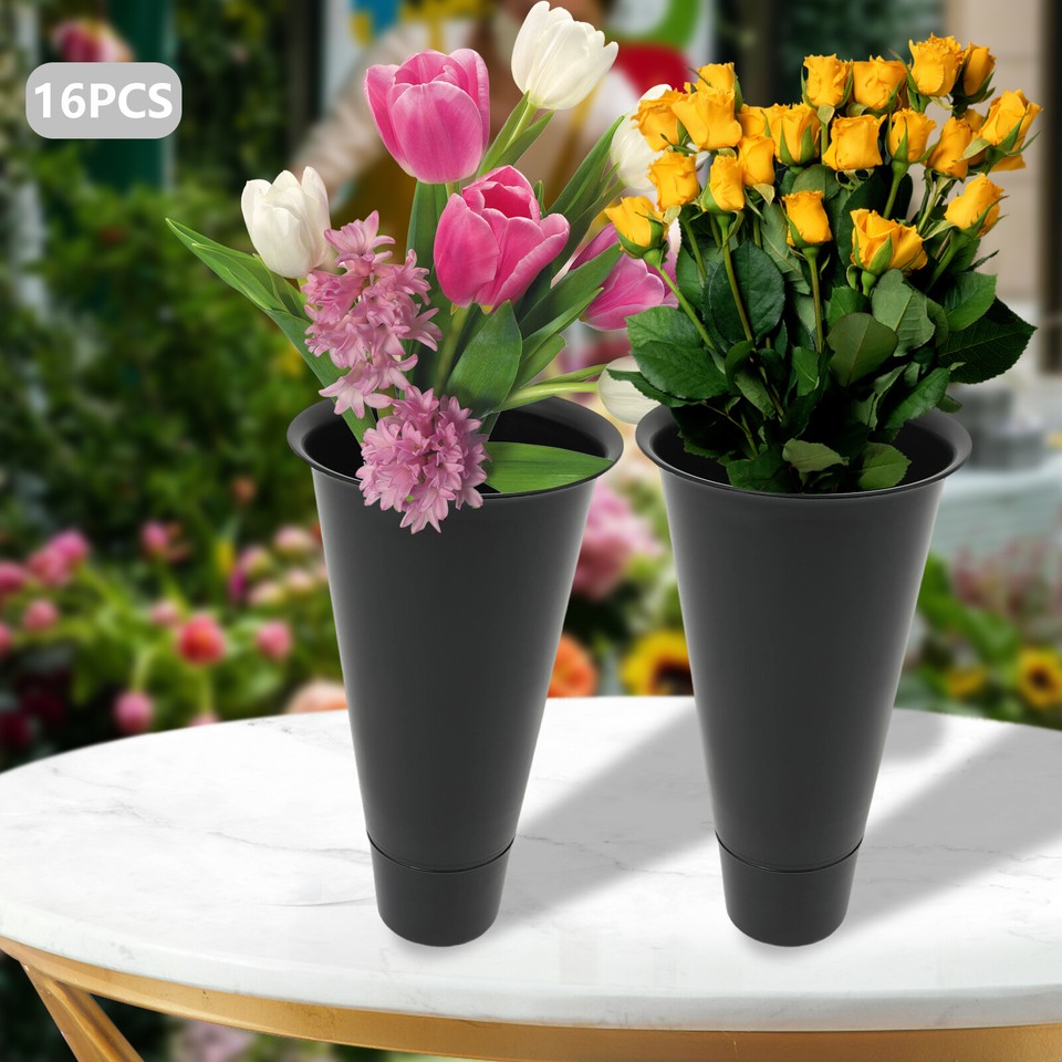 16 Pcs Plastic Flower Buckets Flower Display Buckets Wedding Flower ...