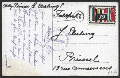 WW1 1919 Feldpost postcard with multicolour label | eBay