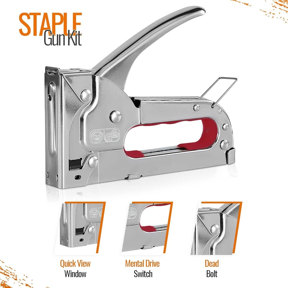 Heavy Duty Staple Gun Tacker Stapler Trigger Upholstery Nail Gun 500x ...