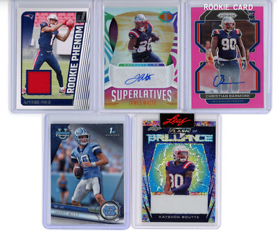 New England Patriots 10 card lot 1/1 auto jersey RC serial Drake Maye ...