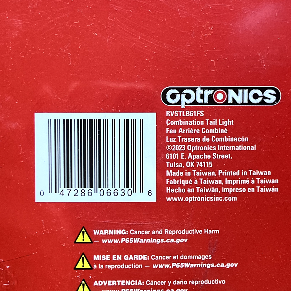 OPTRONICS LED RV Red Combination Tail Light Driver Side RVSTLB61FS | eBay