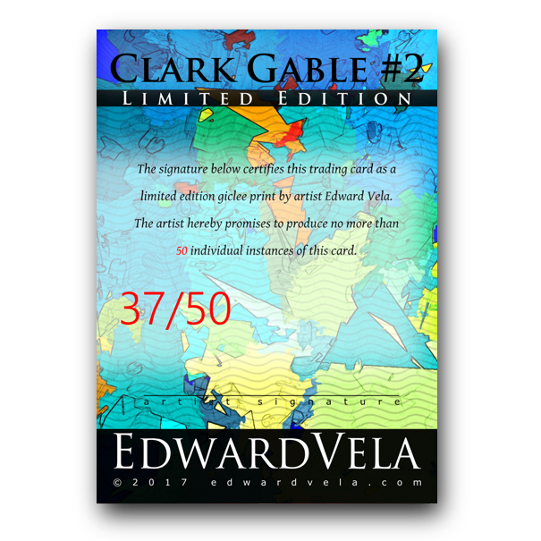 Clark Gable #2 Art Card Limited 37/50 Edward Vela Signed (Movies -) | eBay