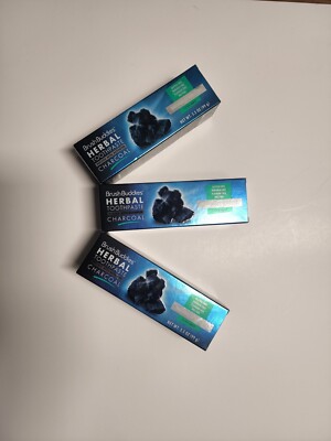 3X Brush Buddies Herbal Toothpaste Infused W/Activated Natural Charcoal ...