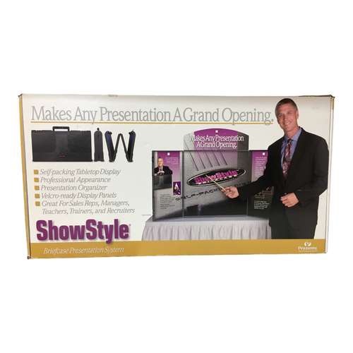 Prezenta ShowStyle Briefcase Display Presentation System Black 48 x 24 ...