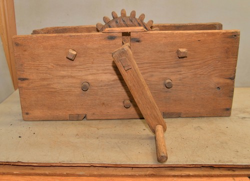 Antique primitive wooden gear rope making machine museum quality early ...