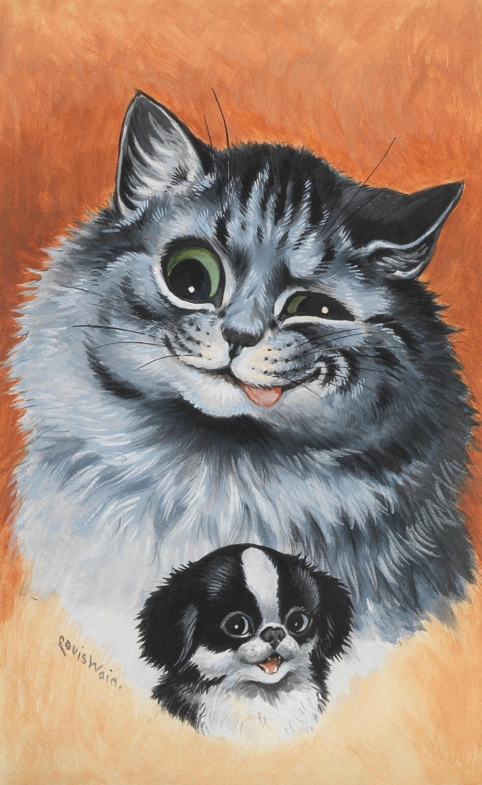 Louis William Wain: He's My Pet 22x30 Archival Quality Fine Art Print ...