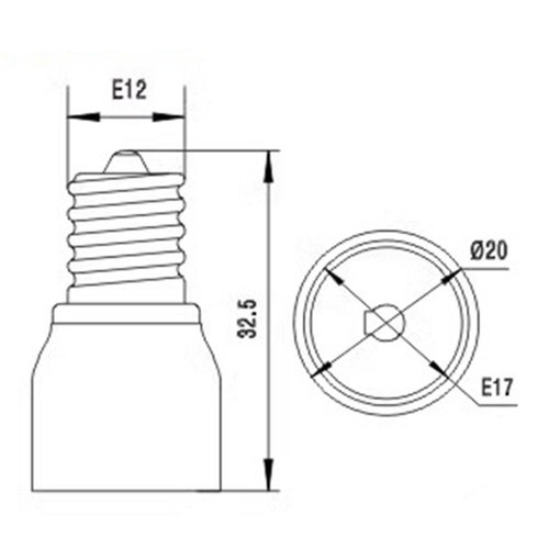 100pcs E12 to E17 Candelabra Base Socket LED Light Bulb Lamp Adapter ...