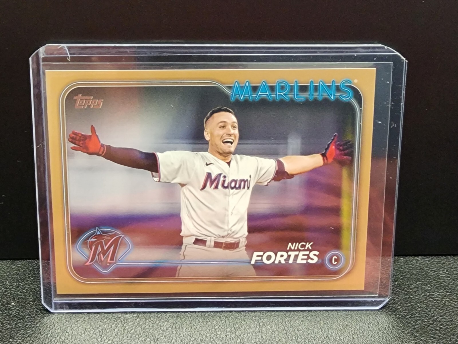 Nick Fortes #81 - 2024 Topps Series 1 Gold Parallel /2024 Miami Marlins ...