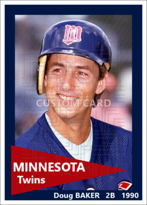 Doug Baker - 1990 Minnesota Twins - 2.5 x 3.5 custom card (blank back ...