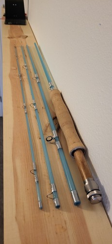Custom Fly Rod Fiberglass 5wt 8ft 4 pieces Teal Blue | eBay