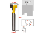 T-Slot Cutter 1/4*1/2 Shank Steel Milling Router Bit For Woodworking ...