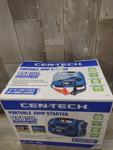 Cen-Tech 750 Peak Amp Jump Starter And 12v Power Pack, USB, LED Work ...