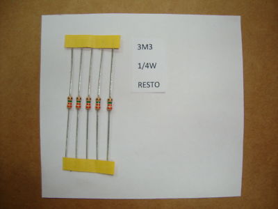 RESISTOR. 1/4W 3M3 3.3M 5% *8 PC* NEW | eBay