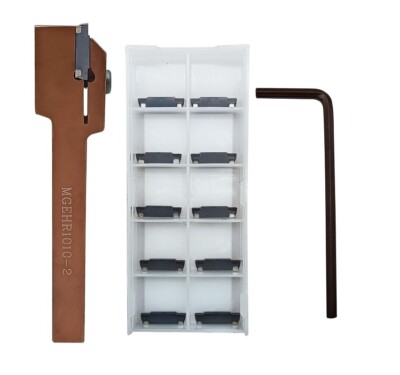 2MM Carbide Grooving Inserts + MGEHR 1010 Lathe Parting Grooving Cut ...