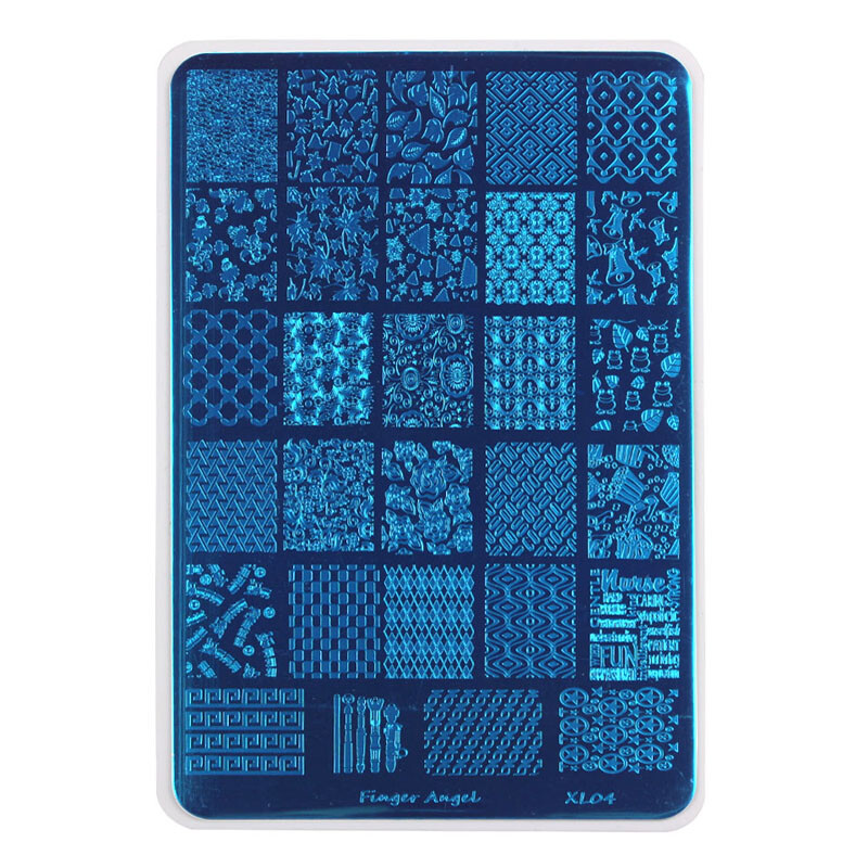 Nail Art Stamping Image Plates Stencil 9.5 by 14.5cm LARGE plate w ...