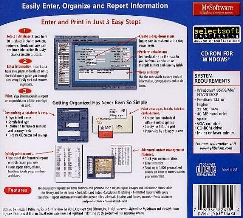 My Software My Database - Organize & Report PC Software Sealed New | eBay