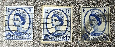 Queen Elizabeth II Portrait Great Britain 4D Blue Postage Stamps | eBay