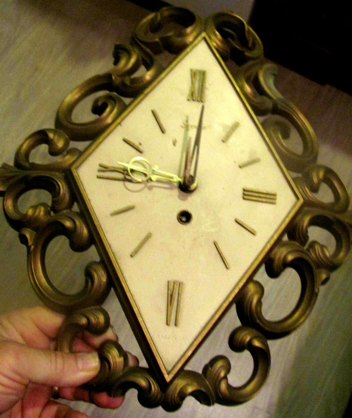 vintage Syroco wall clock 4480, mid century, Home Interior | eBay