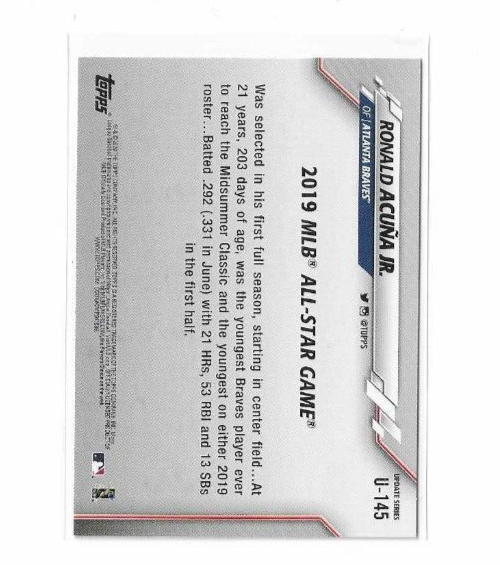2020 Topps Update Series - All-Star Batting, Vertical #U-145 Atlanta ...