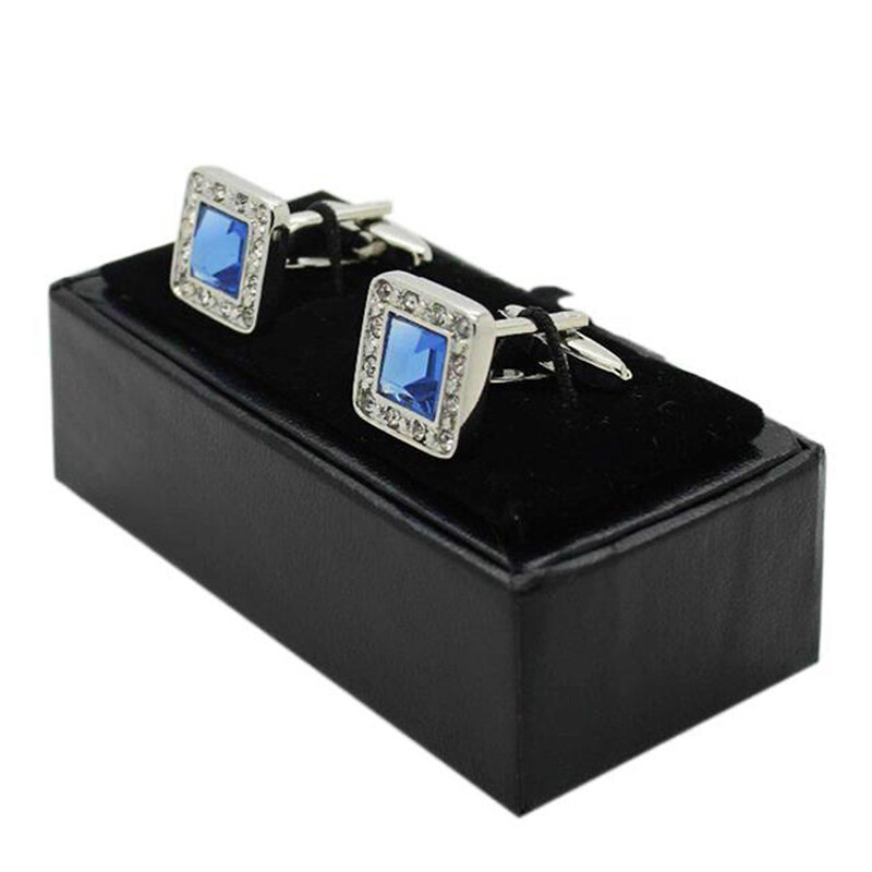 Cufflink Storage Box for Display Organizer Tie Clips Leather Display f ...