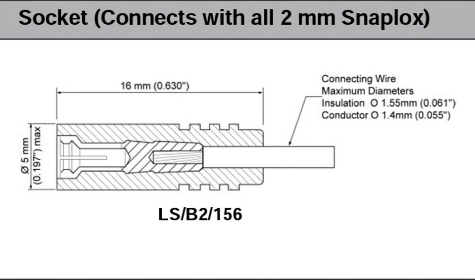 6 Pcs)🇬🇧 Oxley Snaplox LSB2/156 LS/B2/156 Test Socket Only Without ...