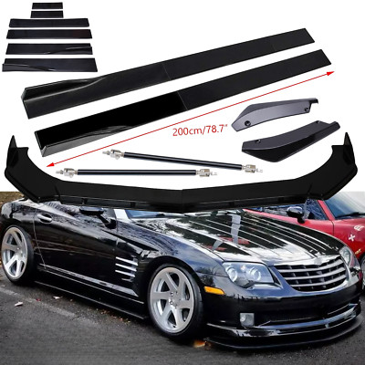 For Chrysler Crossfire &Si 78.7" Side+Skirt Rear Front Bumper Lip ...