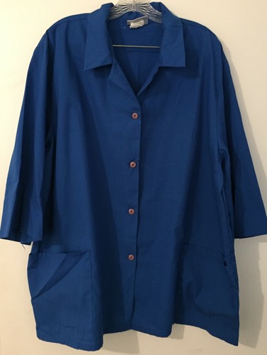 Uniform City 2X Button Down Blue Medical Smock | eBay