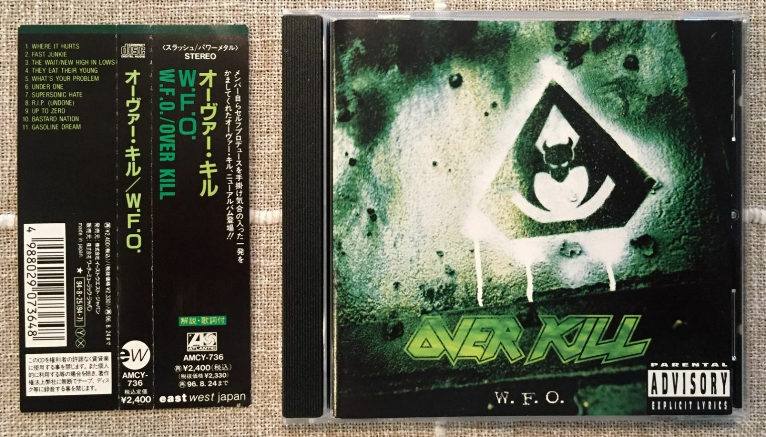 Overkill - W.F.O. (Japan First Press CD w/OBI) AMCY-736 East West - Out ...