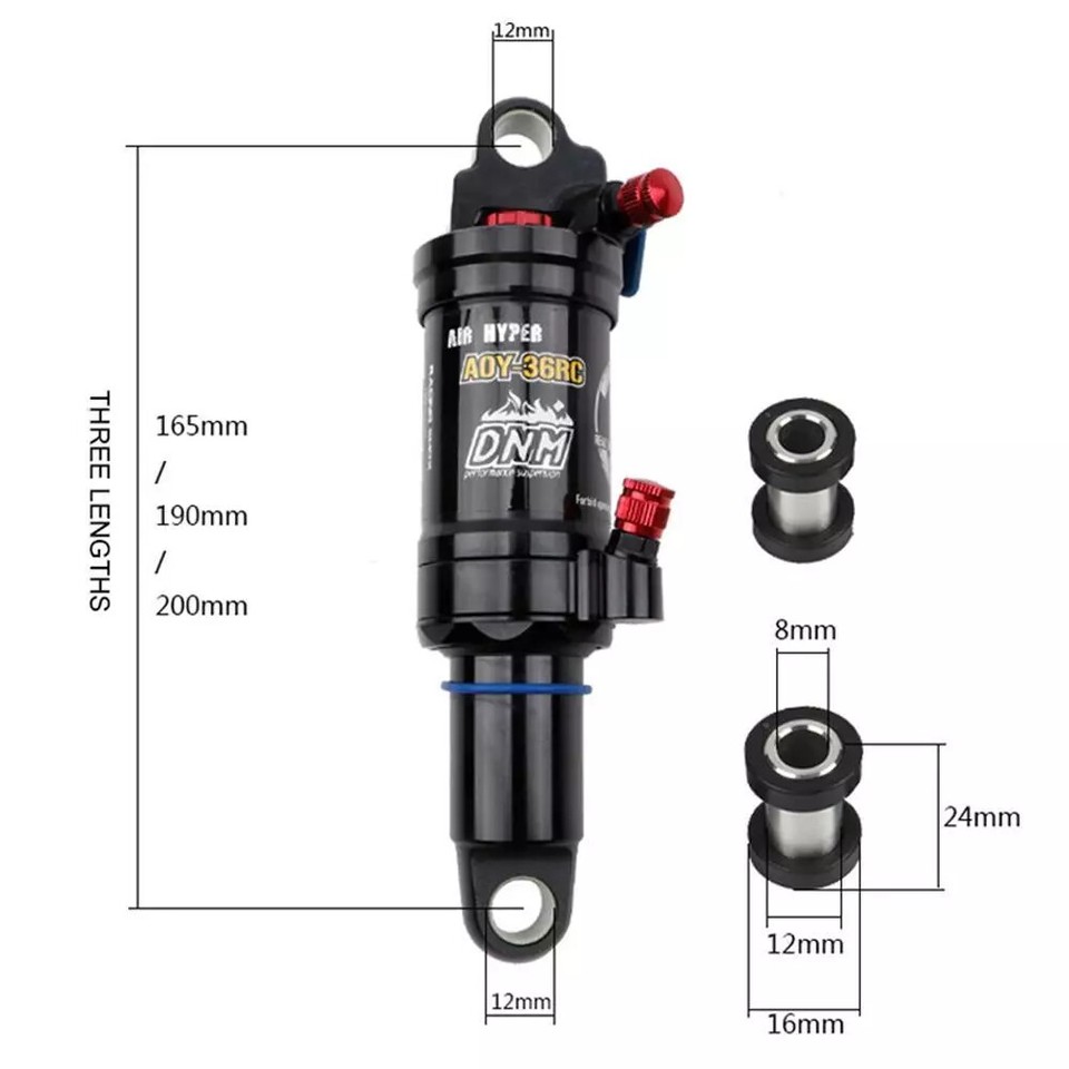DNM Dual Air Shock Suspension Mountain Bike Bicycle Rear Shock 152 ...