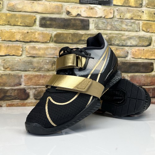 Nike Romaleos 4 Sample Weightlifting Gym Shoes Black Gold Men Size 9 ...