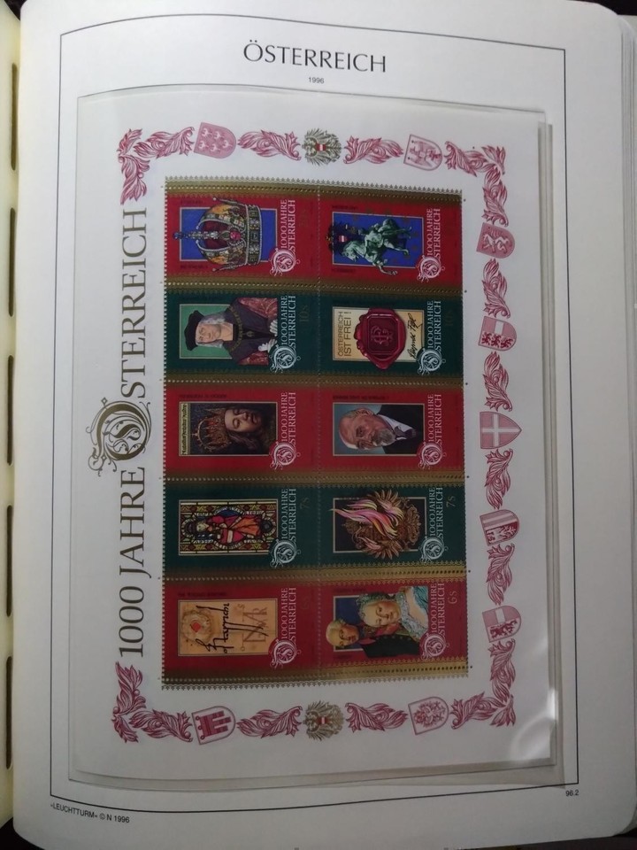 Austria 1960 - 2001 Collection In Leuchtturm Unfolded Pre-Printed Text ...