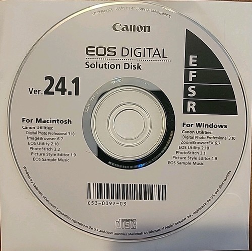 Canon EOS Digital Solution Disk 24.1 CD For Windows and for Macintosh | eBay